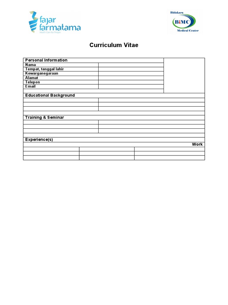 Curriculum Vitae: Personal Information | PDF
