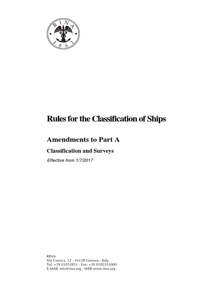 Ship Classification Rules Amendments 2017 | PDF | Ships | Boiler