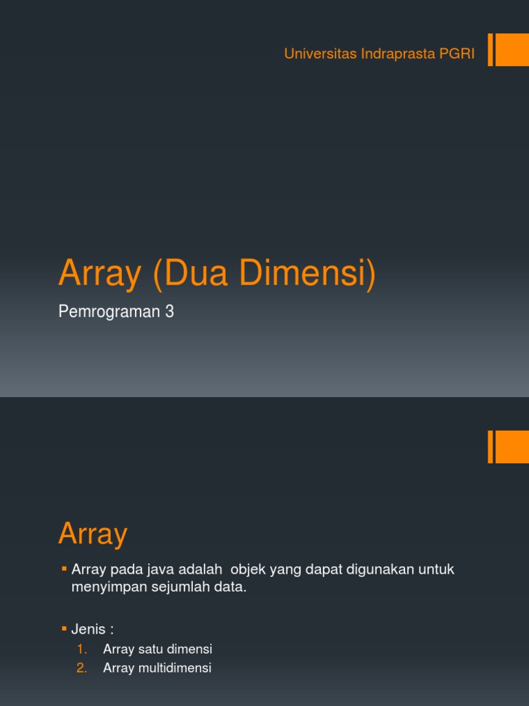 Pertemuan 3 Array Dua Dimensi | PDF | Teknologi & Rekayasa