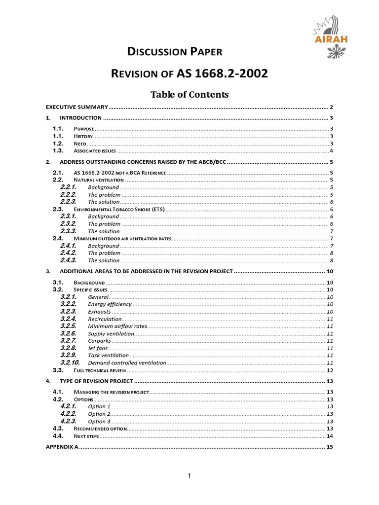 Revision of AS 1668.2-2002 Ventilation Standard | PDF | Ventilation ...