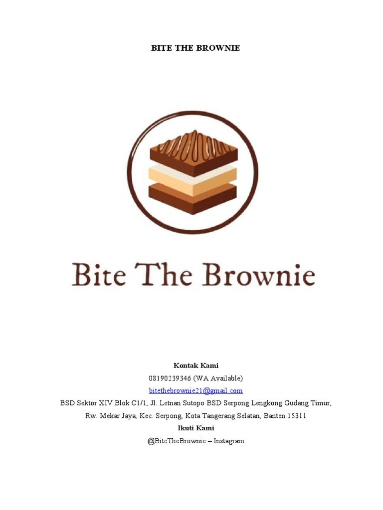 (Revisi) Business Plan Bite The Brownie | PDF