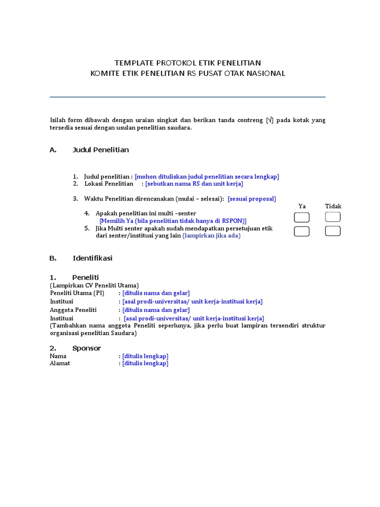 Vs 3 TEMPLATE PROTOKOL PENELITIAN FIX (DENGAN CLUE) | PDF