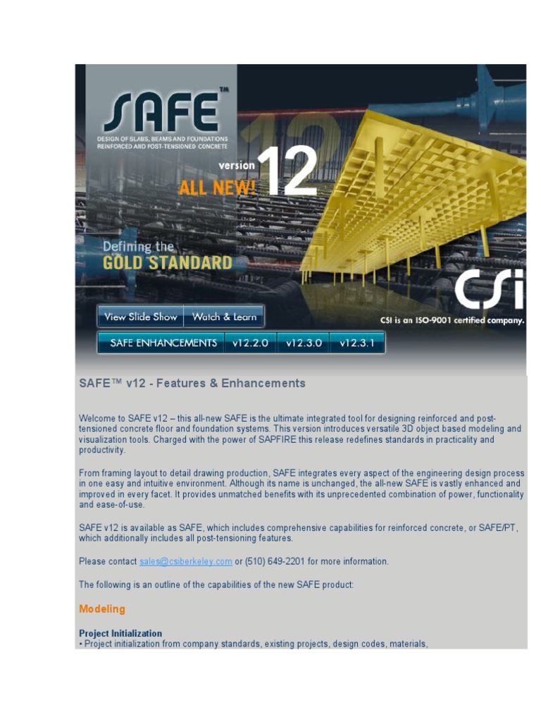 SAFE™ v12 - Features & Enhancements: Modeling | PDF | Beam (Structure ...
