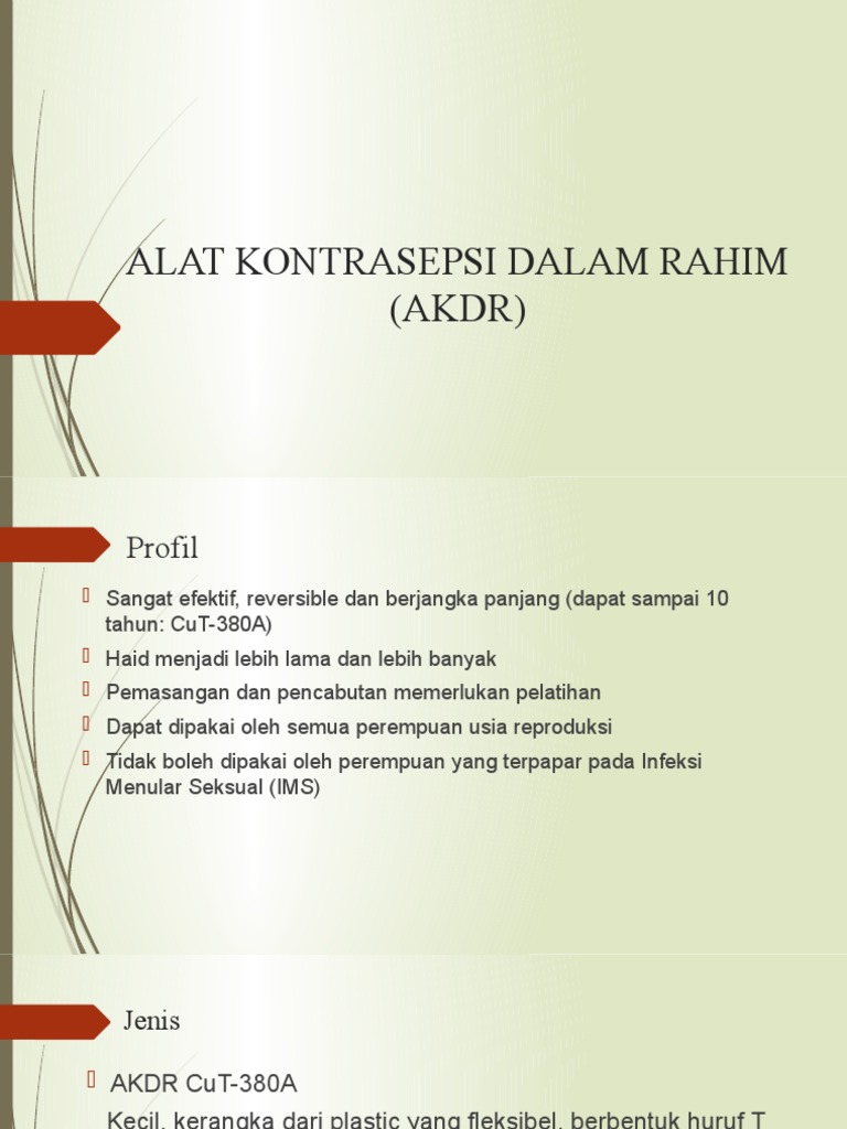 Alat Kontrasepsi Dalam Rahim (Akdr) | PDF
