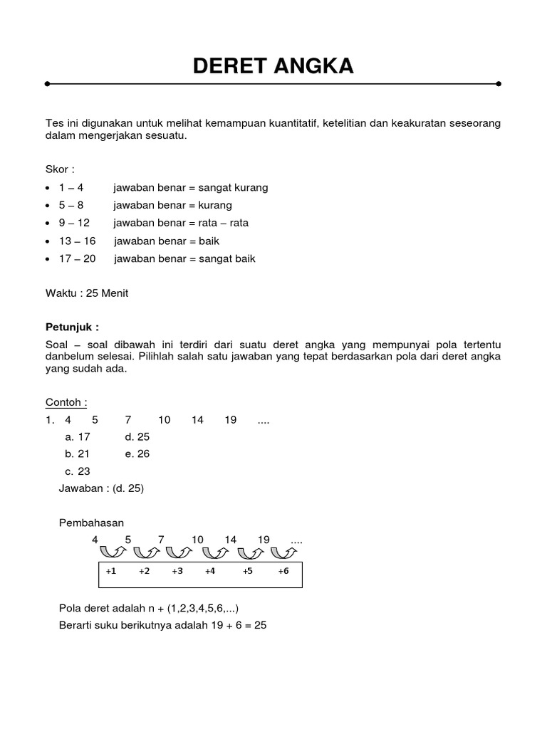 Soal Deret Angka | PDF