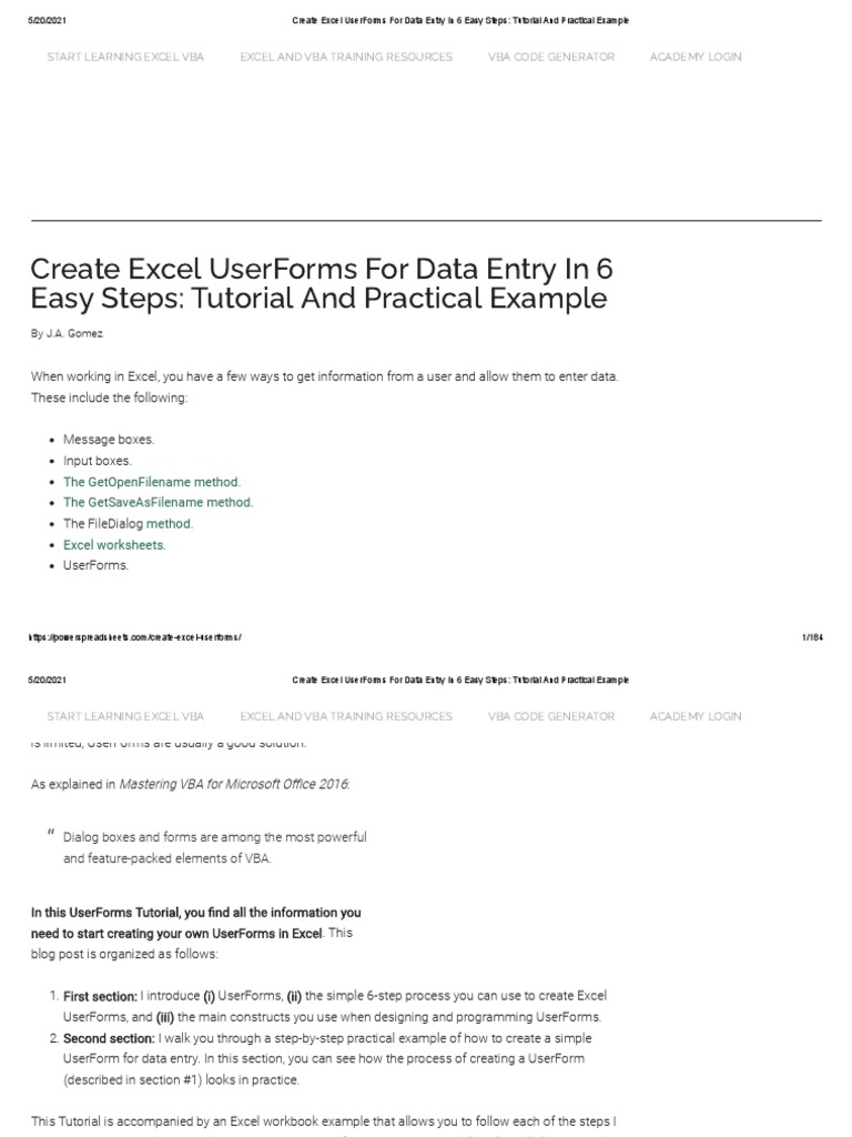Create Excel UserForms For Data Entry in 6 Easy Steps - Tutorial and ...