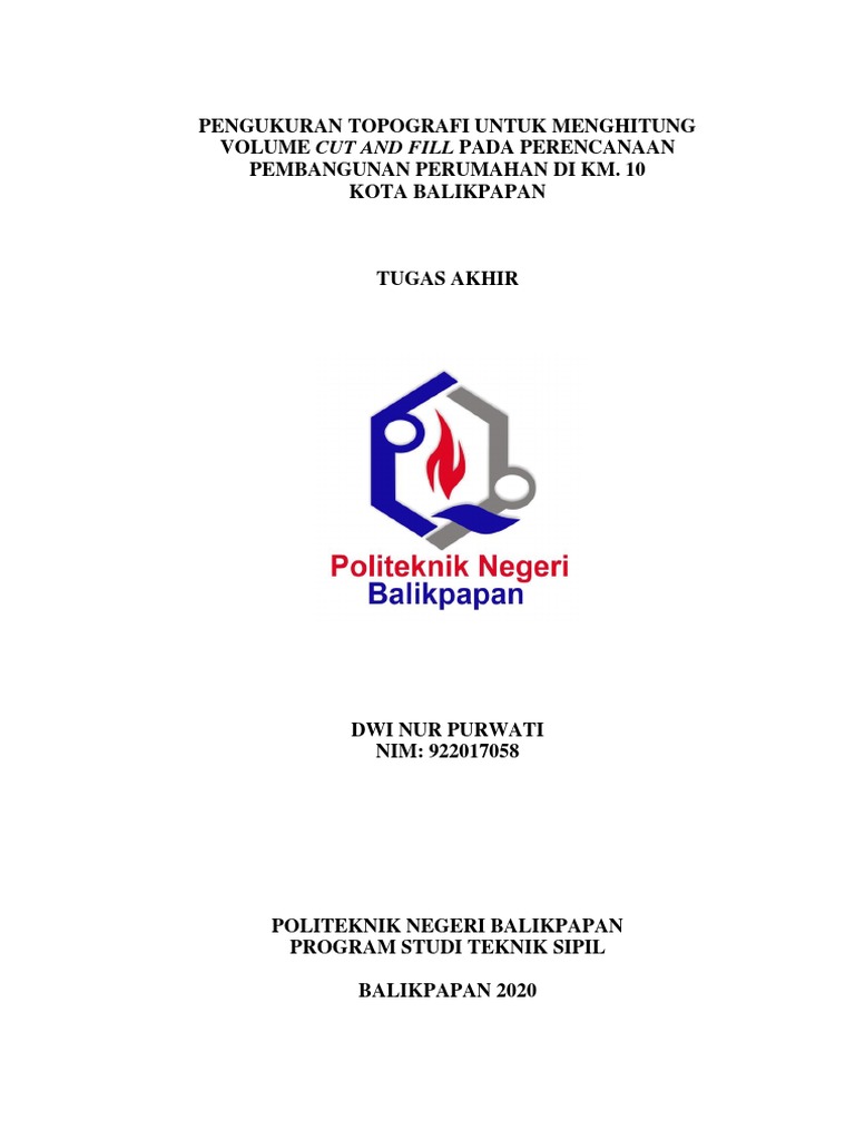PDF Pengukuran Topografi Untuk Menghitung Volume Cut and Fill Ta Dwi ...