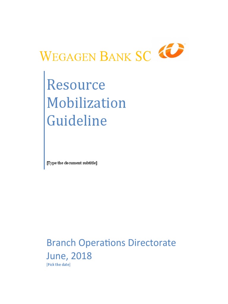 Wegagen Bank Resource Mobilization Guide | PDF | Point Of Sale | Banks