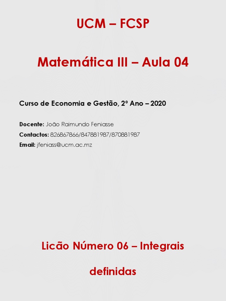 Integrais Definidas e Impróprias | PDF | Integrante | Números