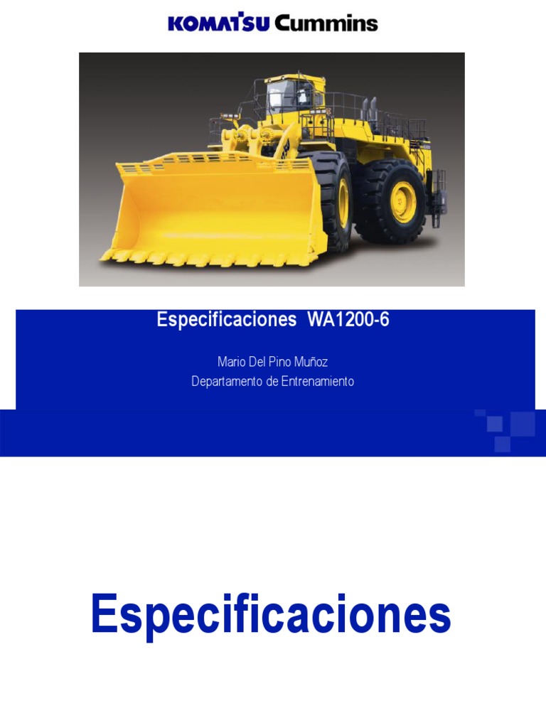 Especificaciones WA1200-6 Compartir | PDF | Neumático | Partes de vehículo