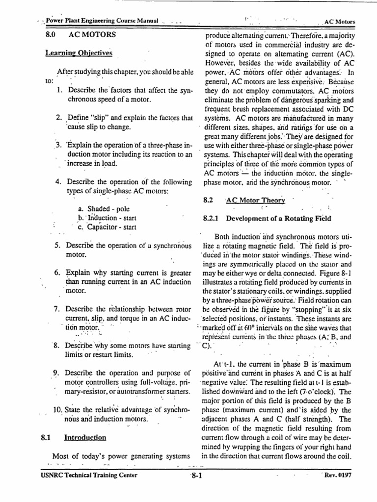 ML023030070 USNRC Power Plant Engineering 3 | PDF | Electric Motor ...