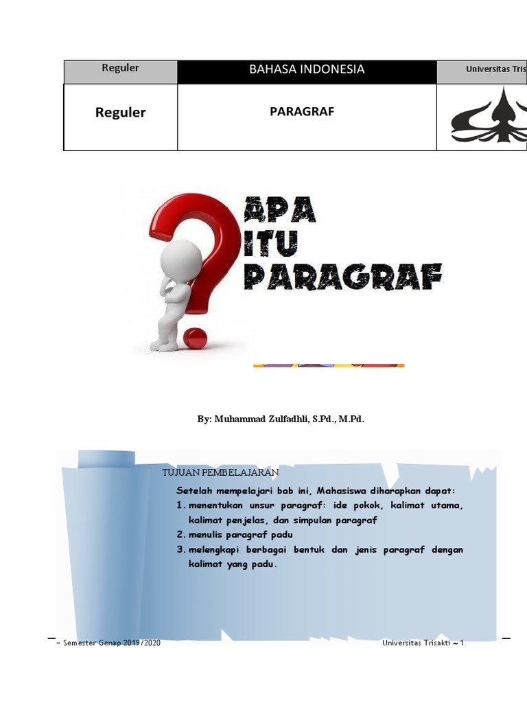 Materi Dan Latihan Paragraf | PDF | Seni & Disiplin Bahasa