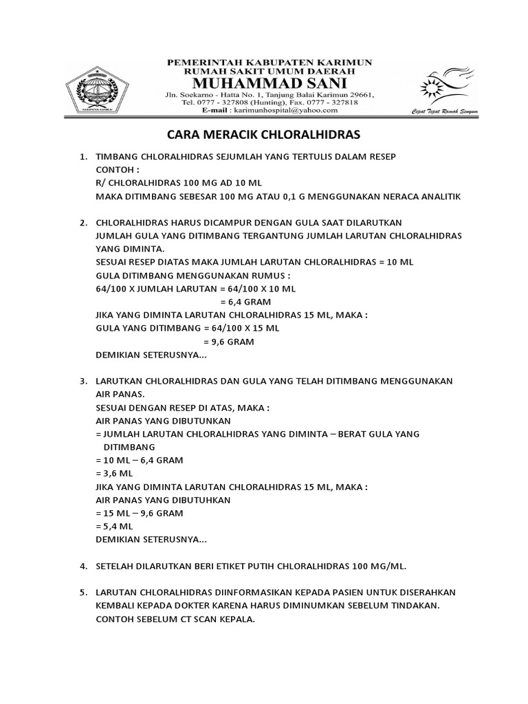 Cara Meracik Chloralhidras | PDF | Memasak, Makanan, & Anggur
