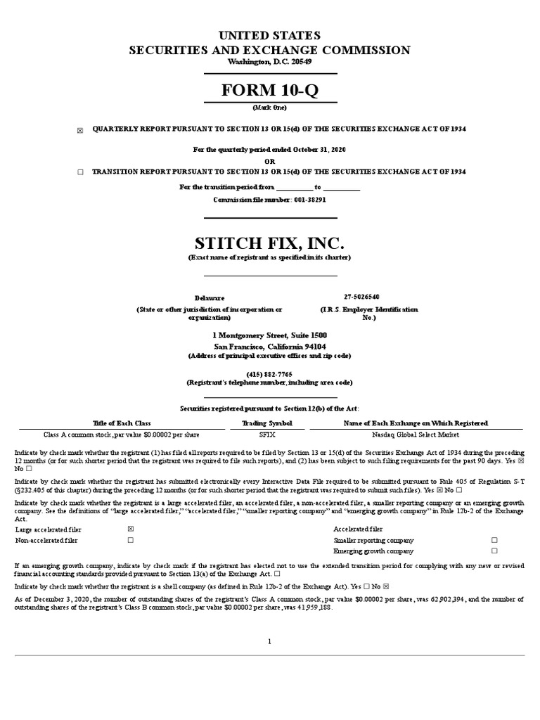Stitch Q 2020 | PDF | Financial Statement | Financial Accounting ...