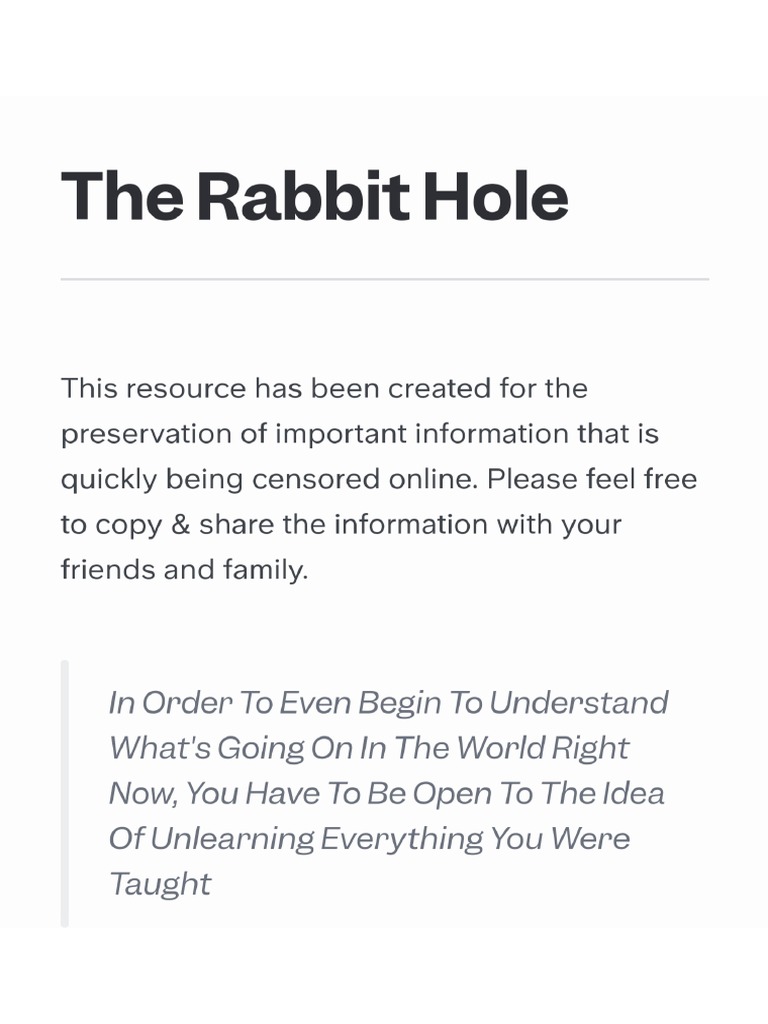 The Rabbit Hole | PDF
