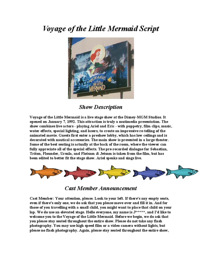 Voyage of The Little Mermaid Script | PDF | Nature