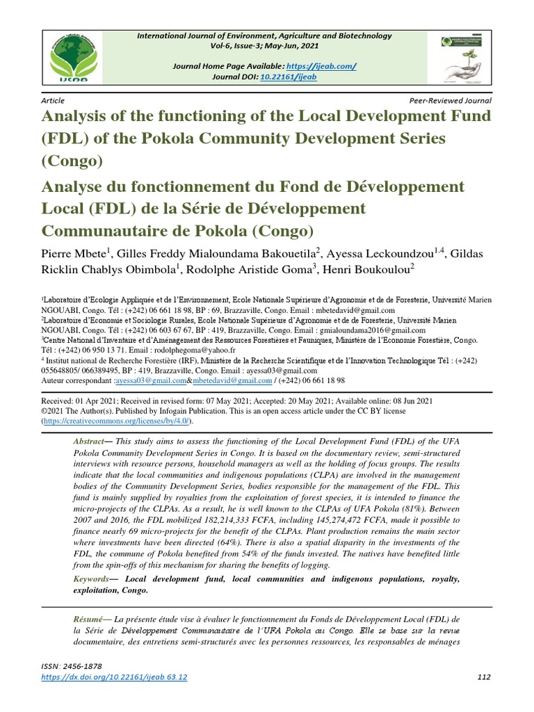 Analysis of The Functioning of The Local Development Fund (FDL) of The ...