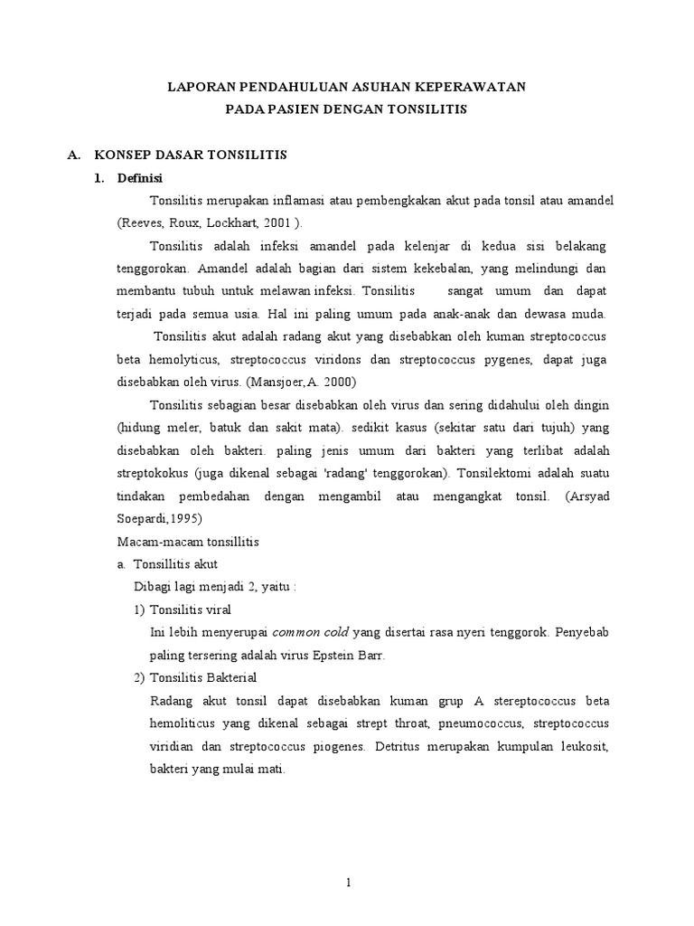 LP Tonsilitis | PDF