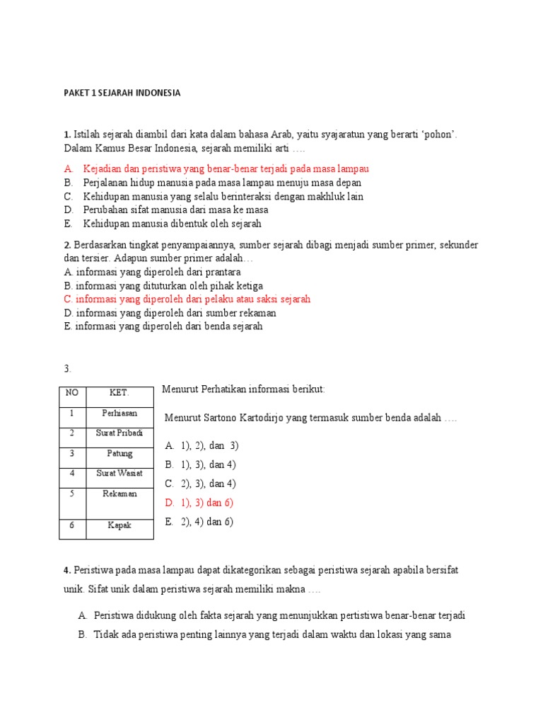 Paket 1 Sej Indo | PDF