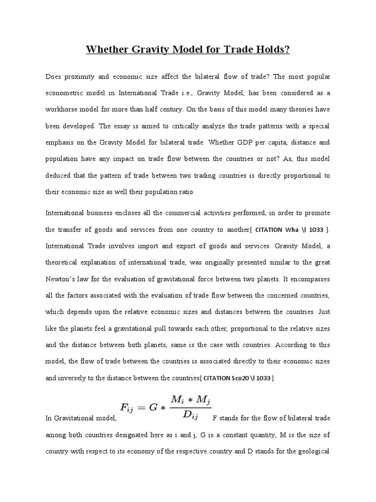Whether Gravity Model For Trade Holds? | PDF | Gulf Cooperation Council ...