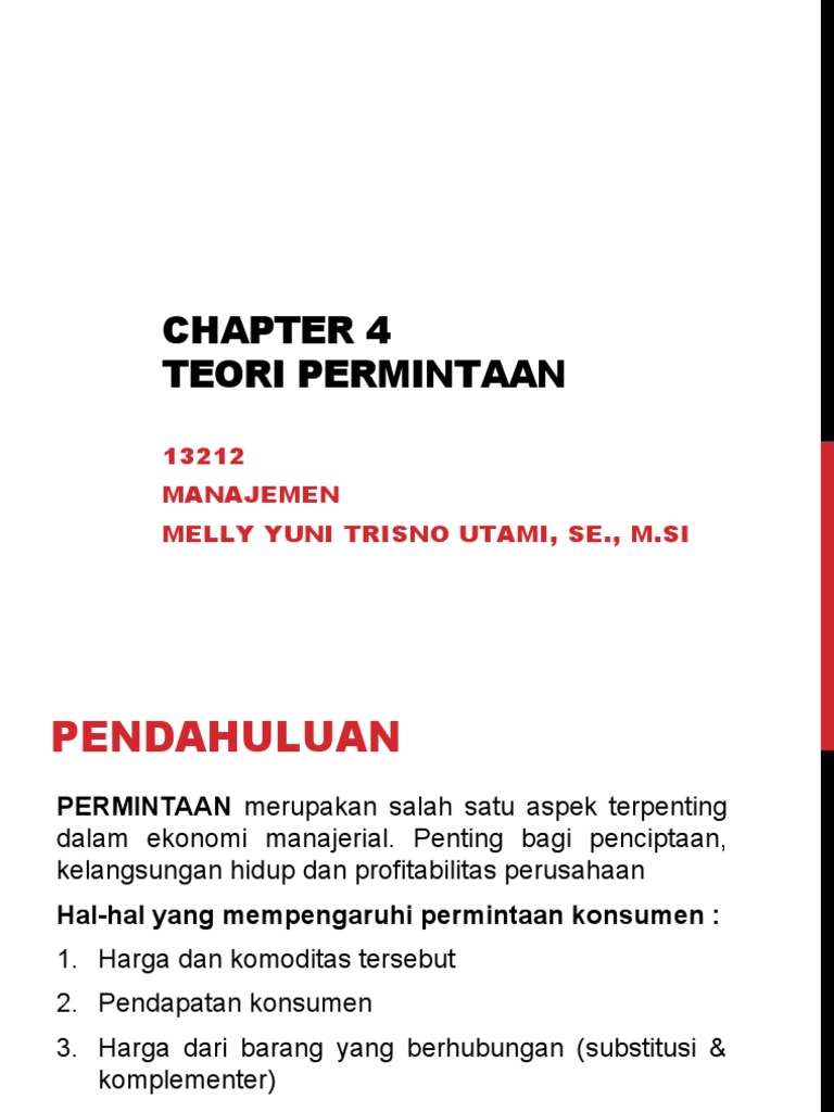 Teori Permintaan | PDF | Pengelolaan Keuangan & Uang | Ilmu Sosial