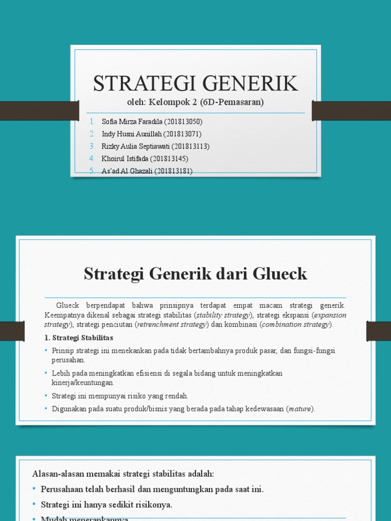 Strategi Generik 6D | PDF