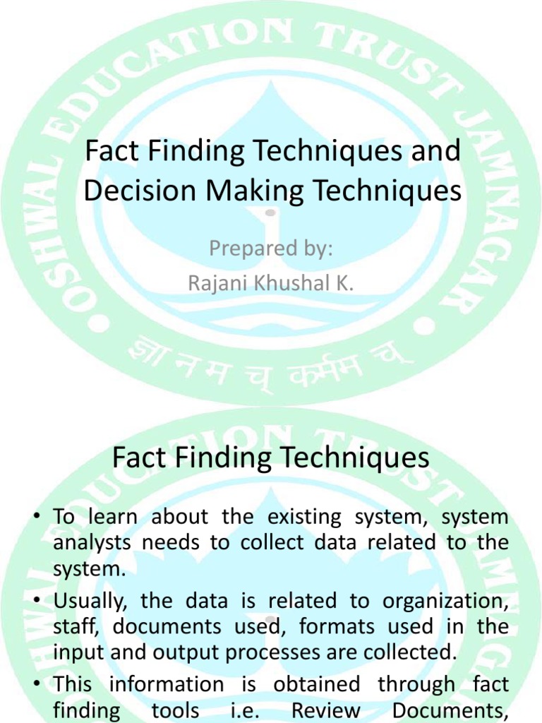 Fact Finding Techniques | Download Free PDF | Interview | Intelligence ...