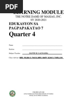 Q2 ARALIN 1 Pamilya Bilang Sandigan NG Mga Pagpapahalaga | PDF