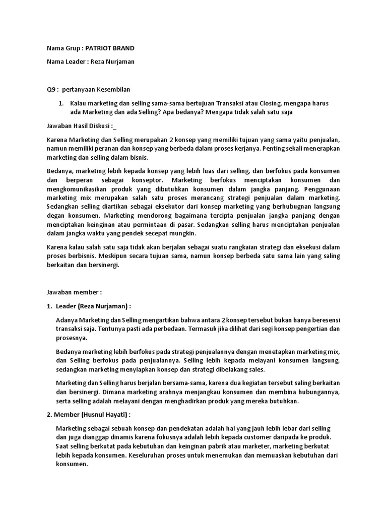 Q9 - Patriot Brand | PDF