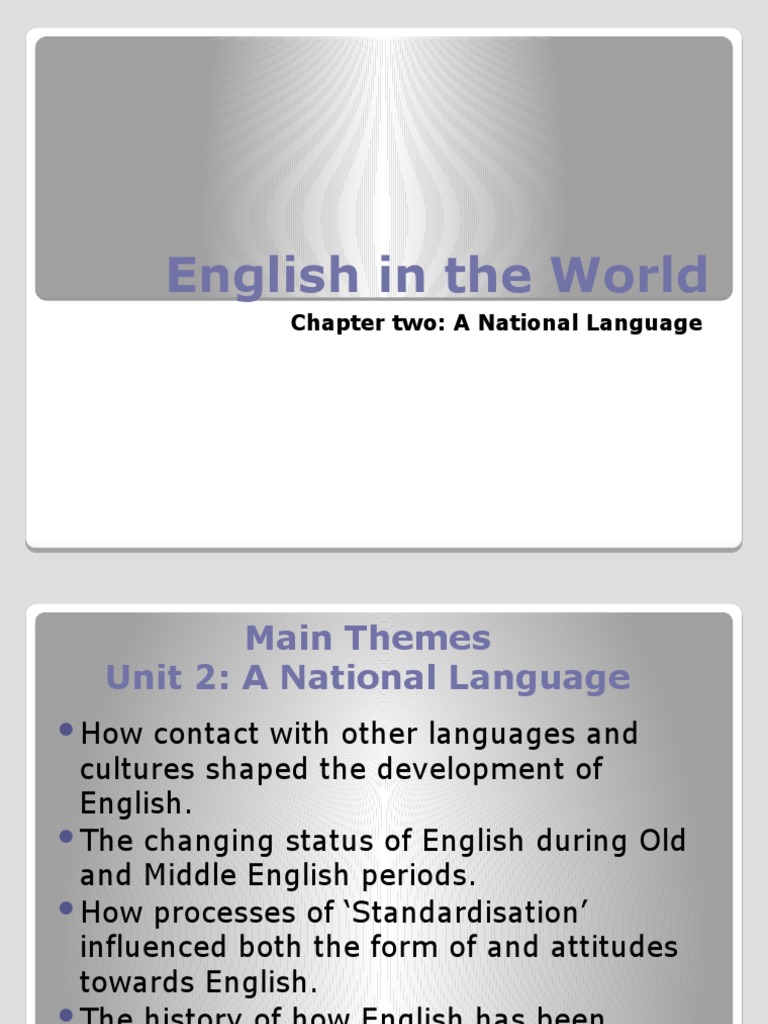 Chapter 2 A National Language | PDF | Danelaw | English Language