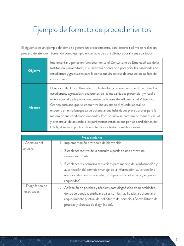 Ejemplo de Formato de Procedimiento | PDF | Entrevista de trabajo | Science