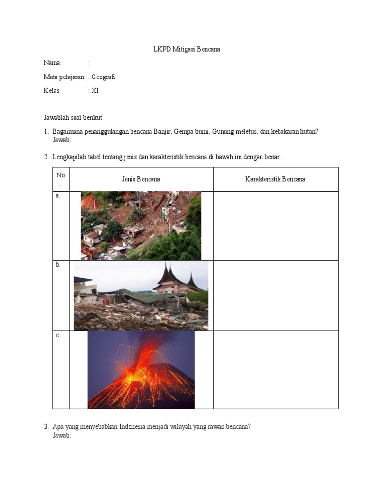 LKPD Mitigasi Bencana | PDF