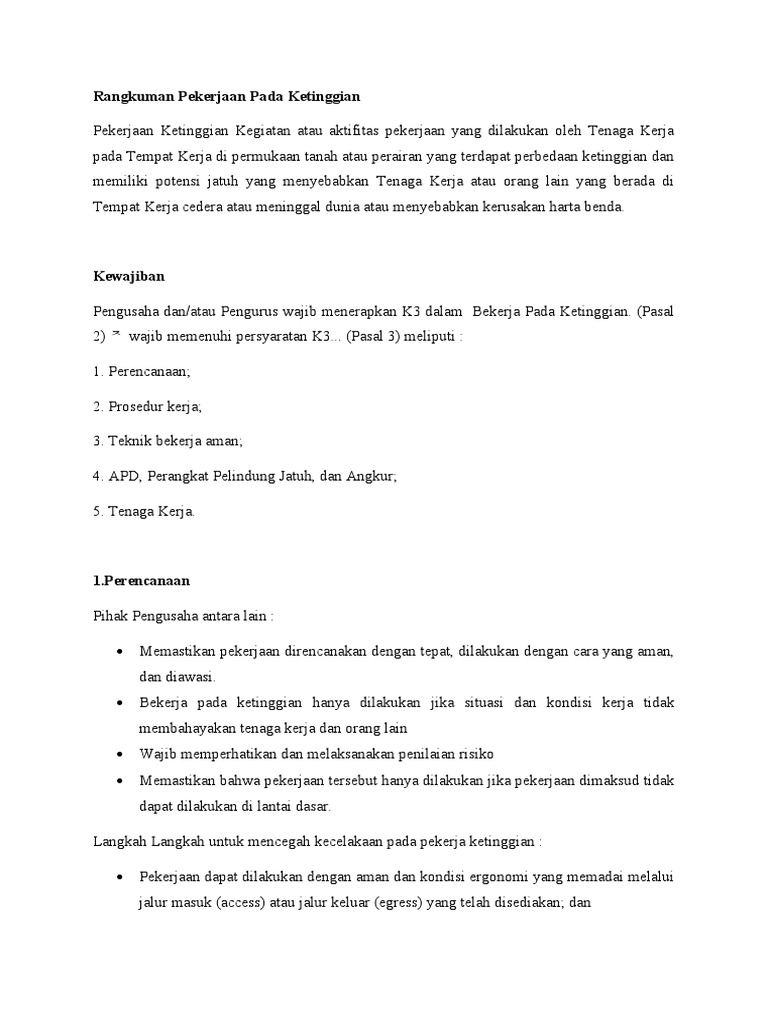 Panduan K3 Pekerjaan Ketinggian | PDF | Teknologi & Rekayasa