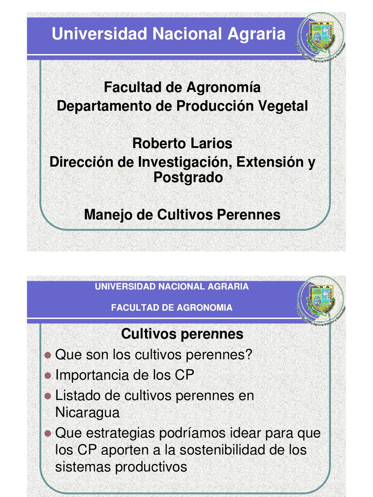 Cultivos Perennes | PDF | Agronomía | Agricultura