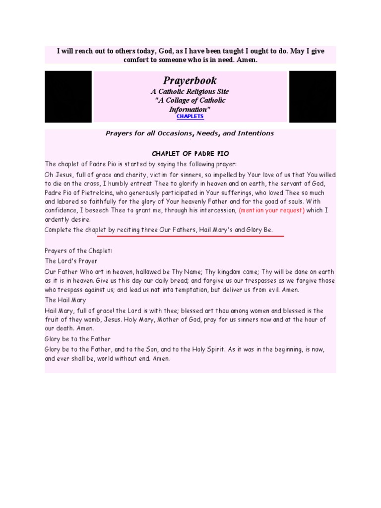 Chaplet of Padre Pio | PDF