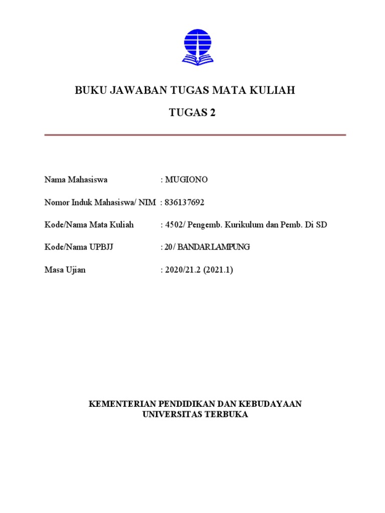Format dan Template BJT UT 2021 | PDF