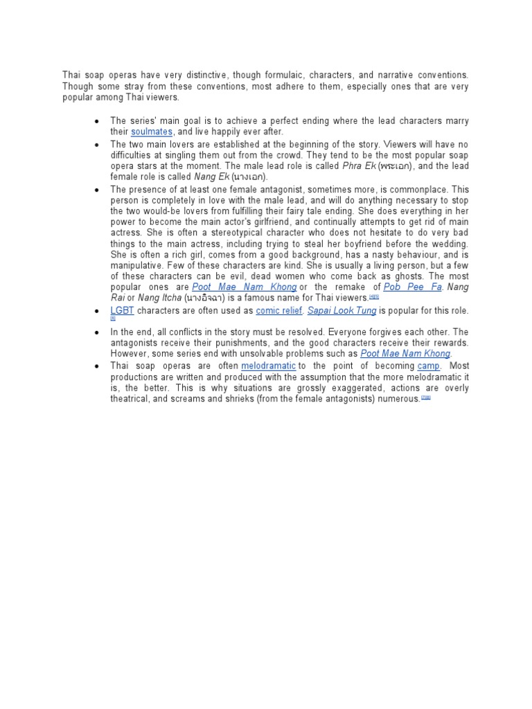 Thai soap operas | PDF | Soap Opera | Television