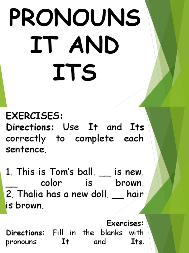 Pronouns It and Its | PDF