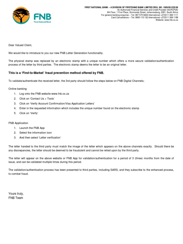This Is A First-to-Market' Fraud Prevention Method Offered by FNB | PDF ...