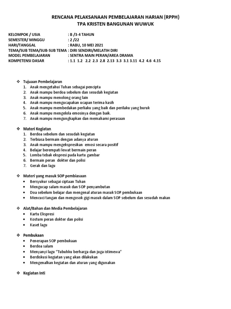 RPPH 2 Metode Pengembangan Perilaku | PDF