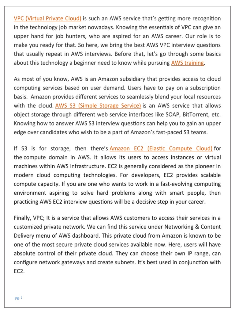 Aws Interview Questions and Answers | Download Free PDF | Cloud ...