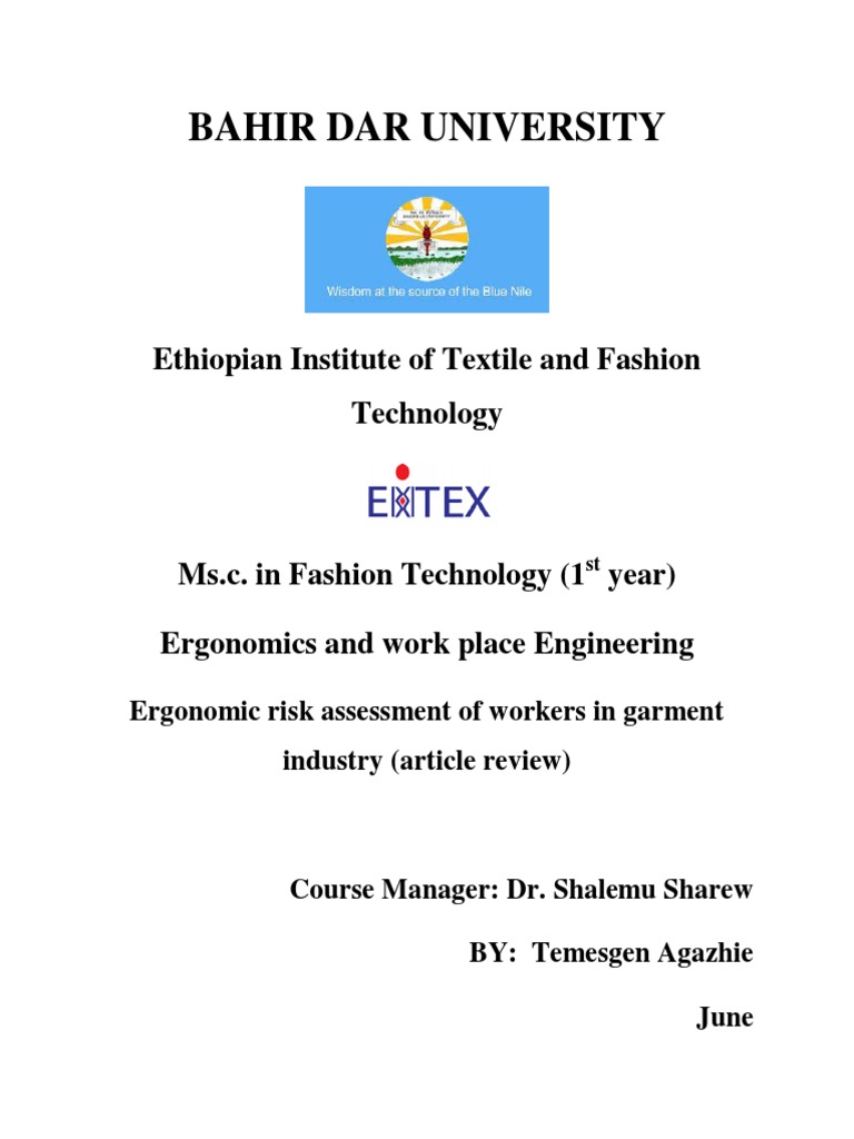 REBA Ergonomics in Garment Industry | PDF | Human Factors And ...