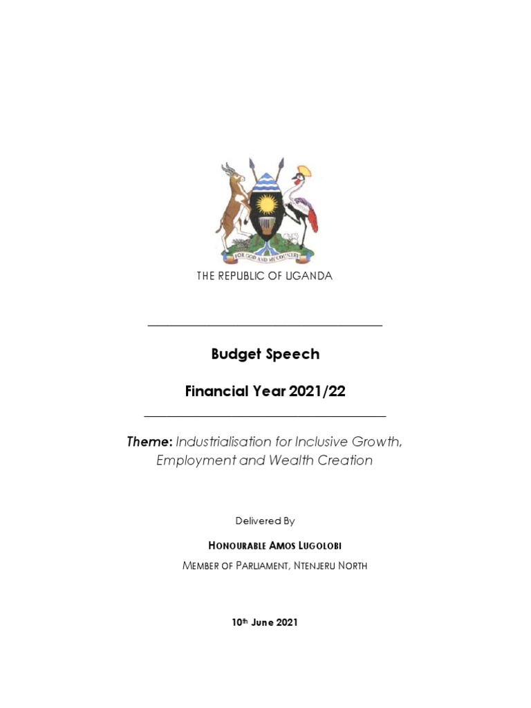 National Budget Financial Year 2021/22 | PDF | Uganda | Economic Growth