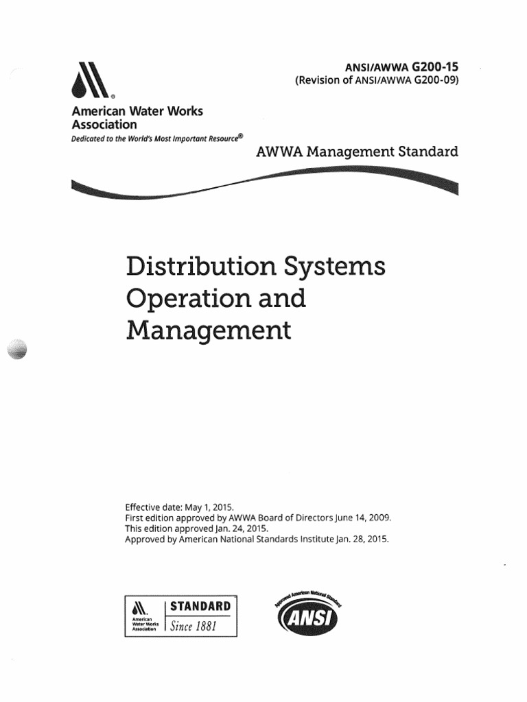 AWWA G200-15 - Distribution Systems Operation and Management | PDF | Ph ...