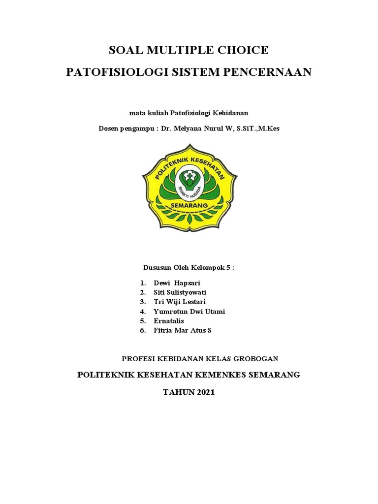 Soal Multiple Choice Sistem Pencernaan | PDF