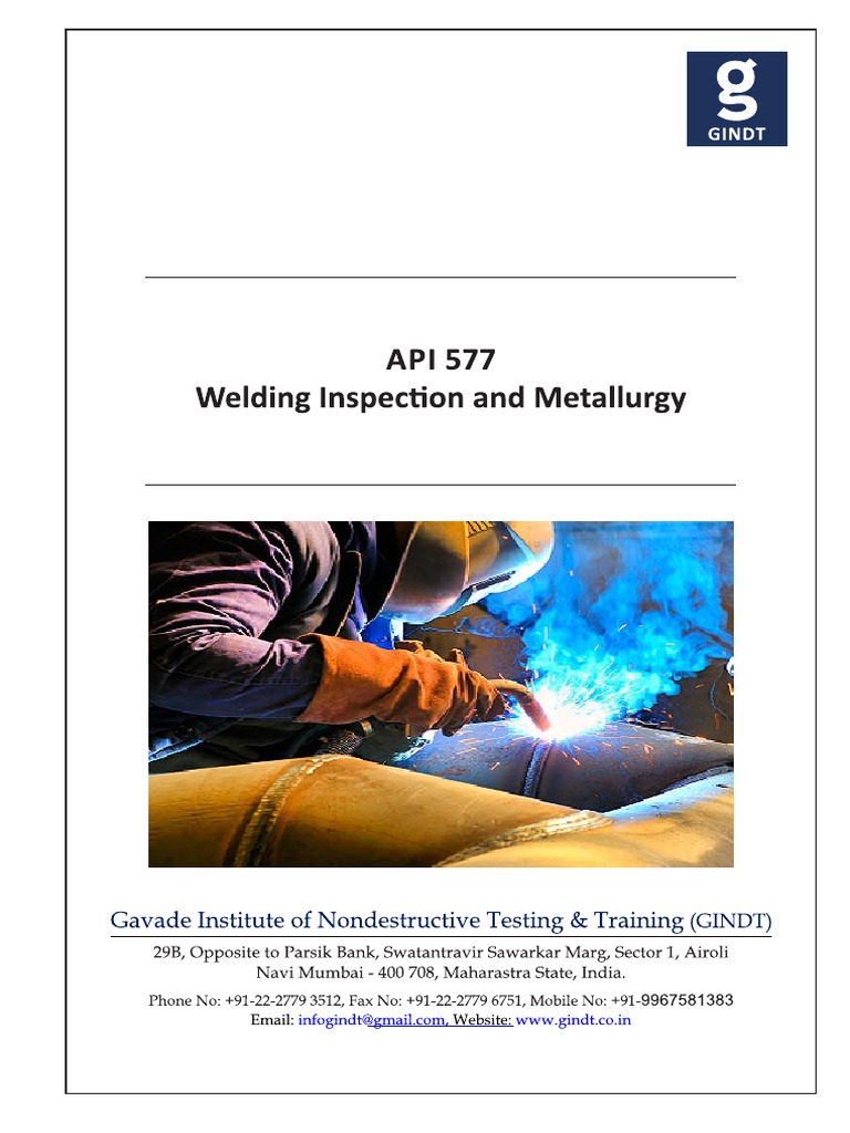 API 577 Welding and Metallurgy For Inservice Inspection of Plant | PDF