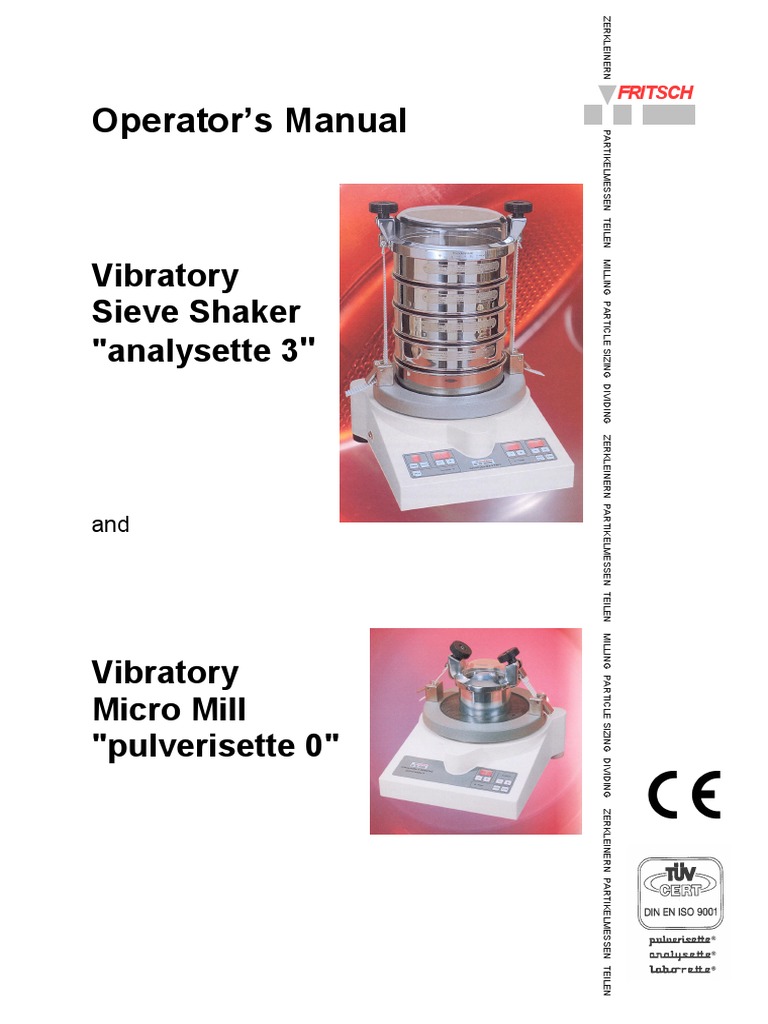 Seive Shaker Manual | PDF | Mill (Grinding) | Mains Electricity