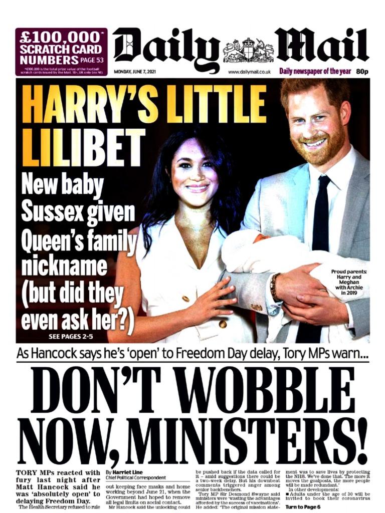 Daily Mail (2021.06.07) | PDF | Elizabeth Ii | Diana