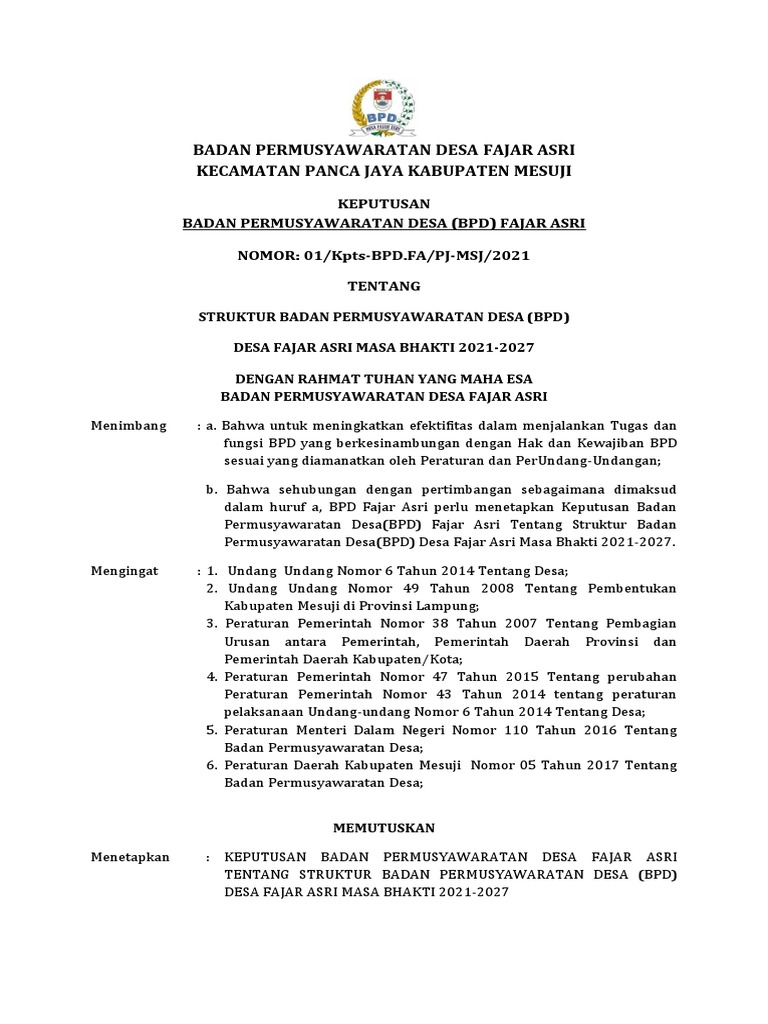 SK Struktur BPD | PDF