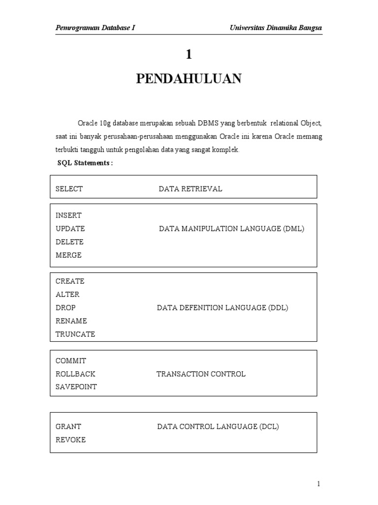 Modul Pemrograman Database I | PDF | Information Management | Computer Data